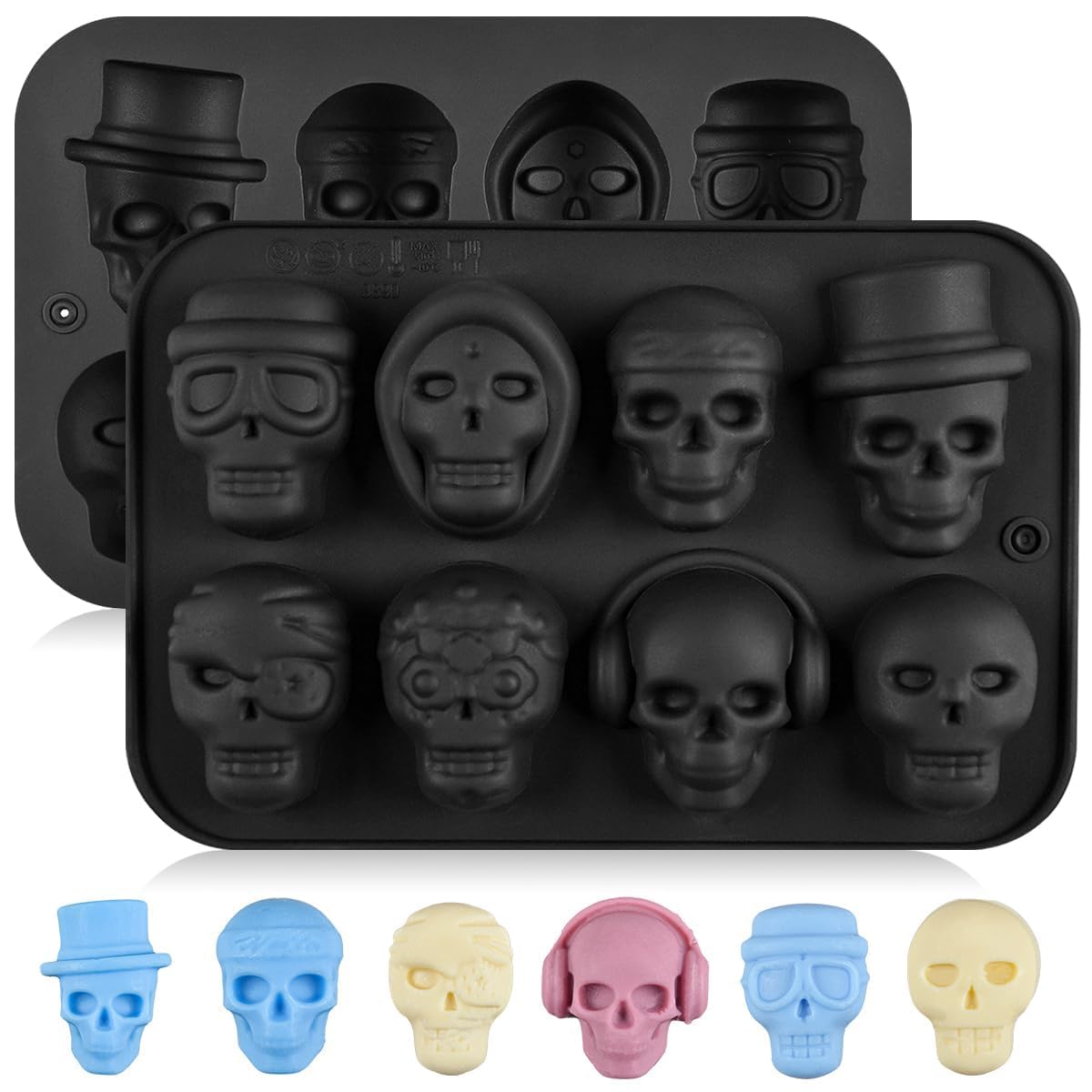 Amazon.com: Halloween Silicone Molds, Skull Molds for Baking Chocolate ...