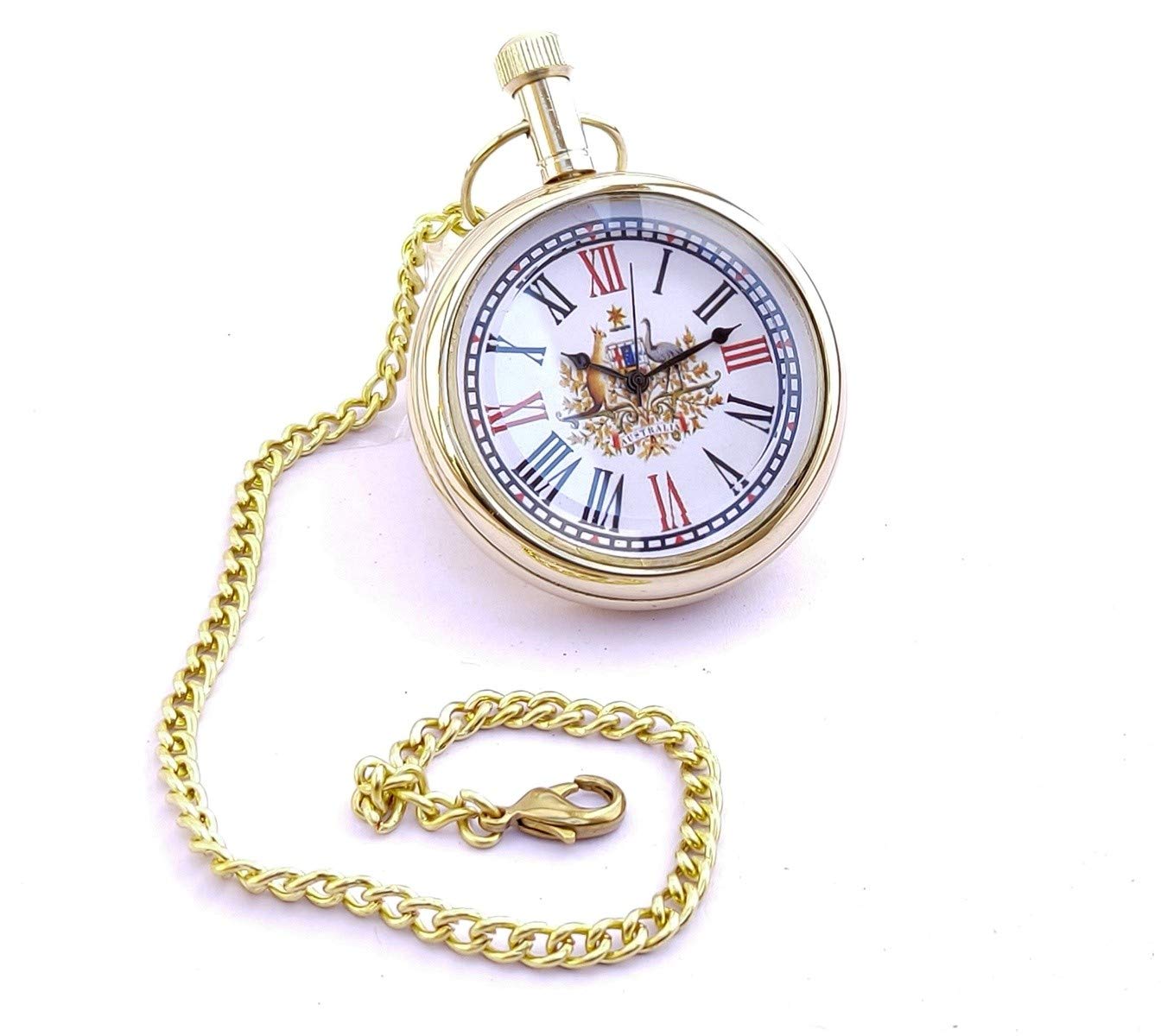 Royal Gold Brass Austrelian Kangaroo Dial - Antique Pocket Gandhi Watch ...