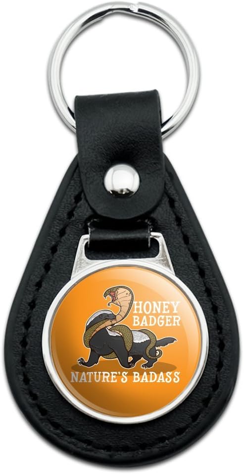 Amazon.com: GRAPHICS & MORE Black Leather Honey Badger Nature's Badass ...