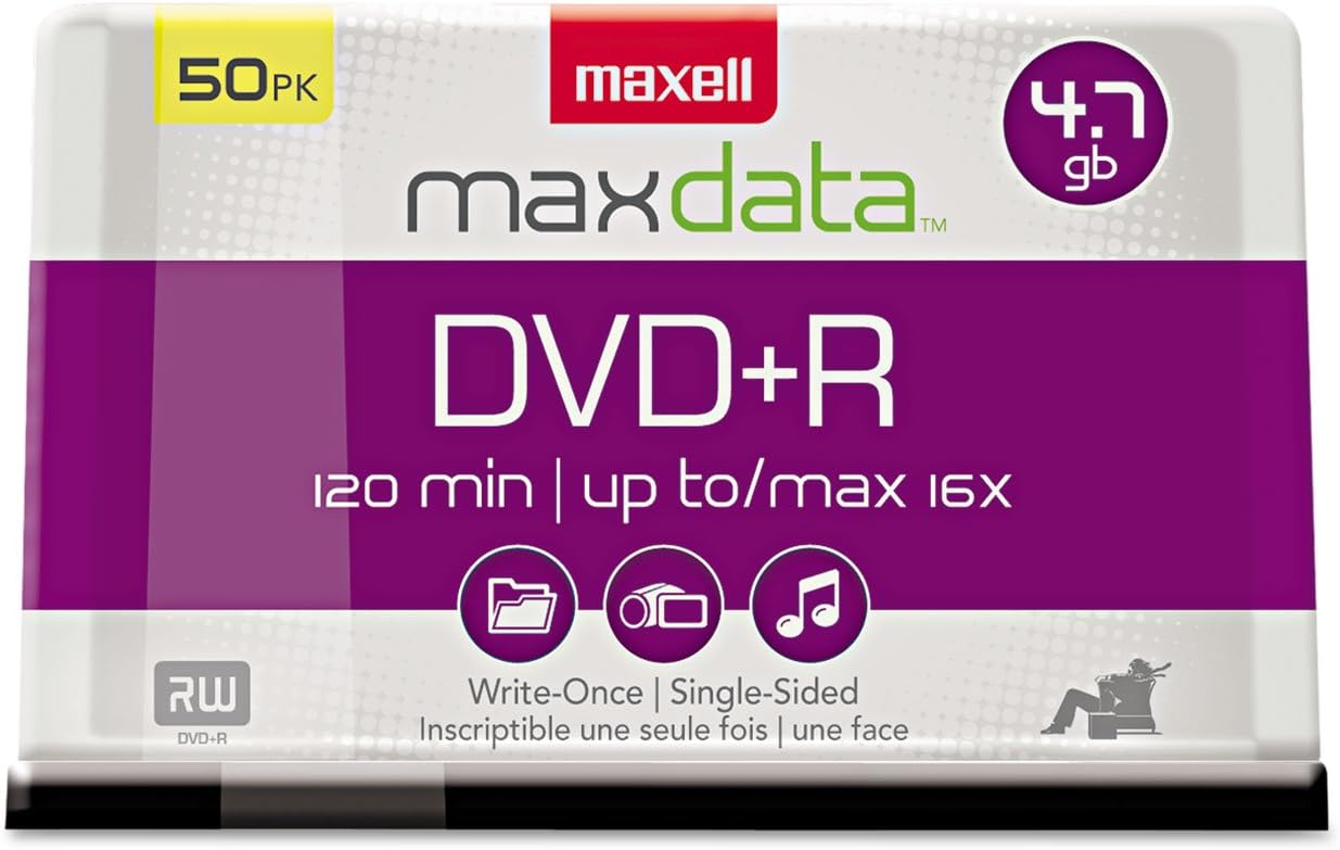 Amazon.com: Maxell – MAX639013, DVD-R Blank Disc - 4.7GB Storage ...