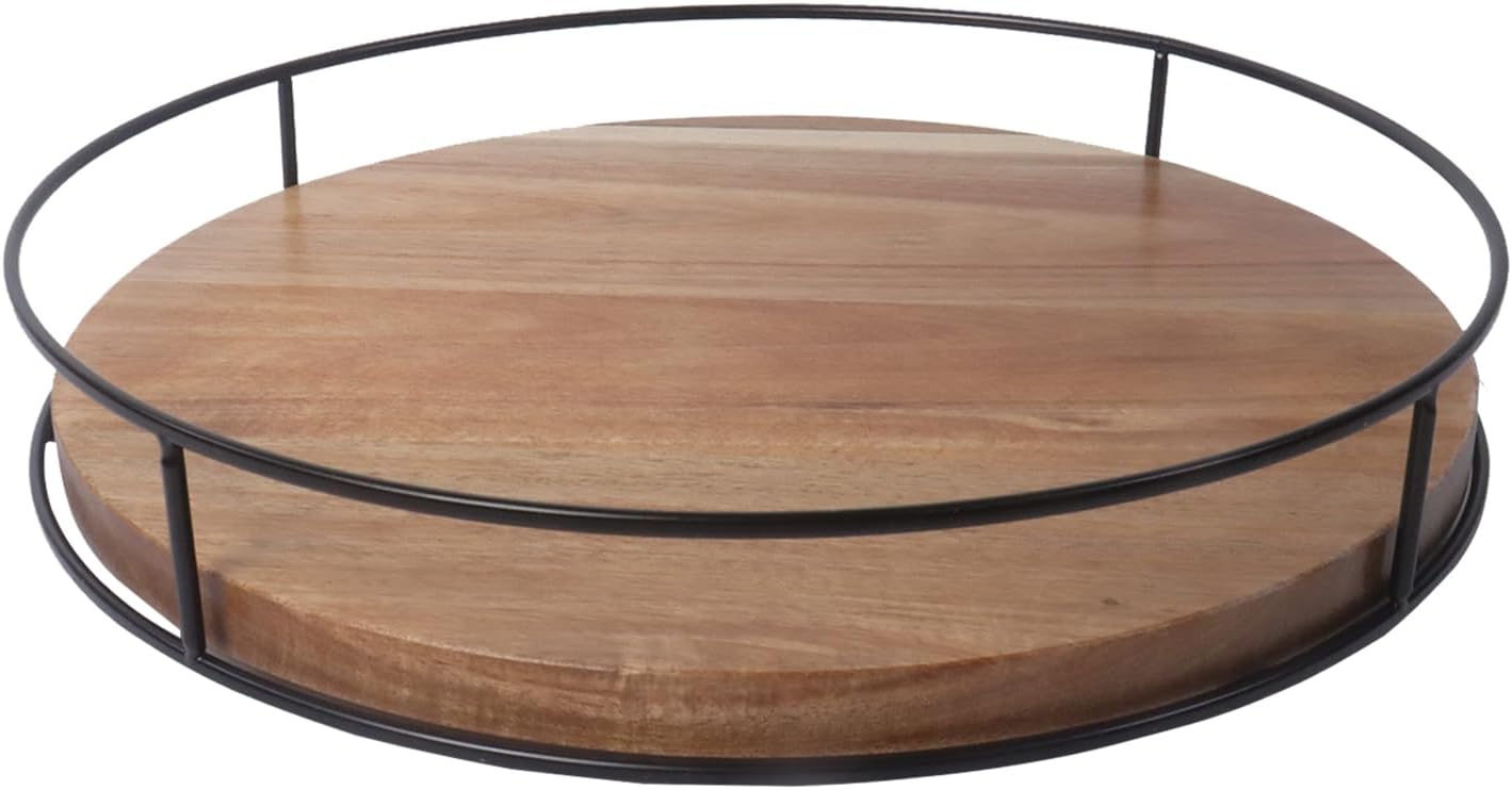 Xbopetda 12" Lazy Susan, Rotating Turntable Organizer, Wood Turntable ...