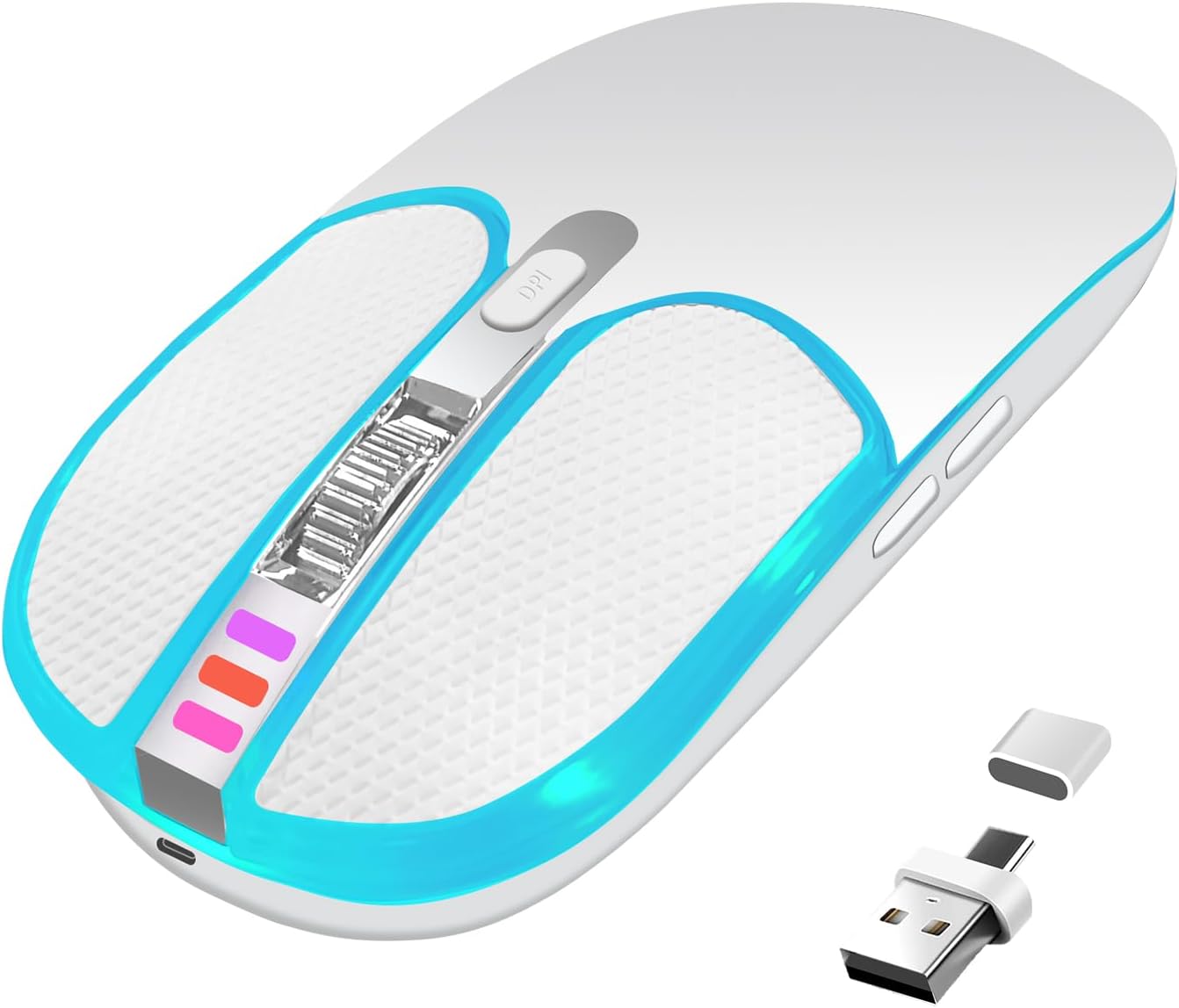 Amazon.com: DANCESOUL 2.4Ghz Wireless Mouse, Mute Rechargeable RGB ...