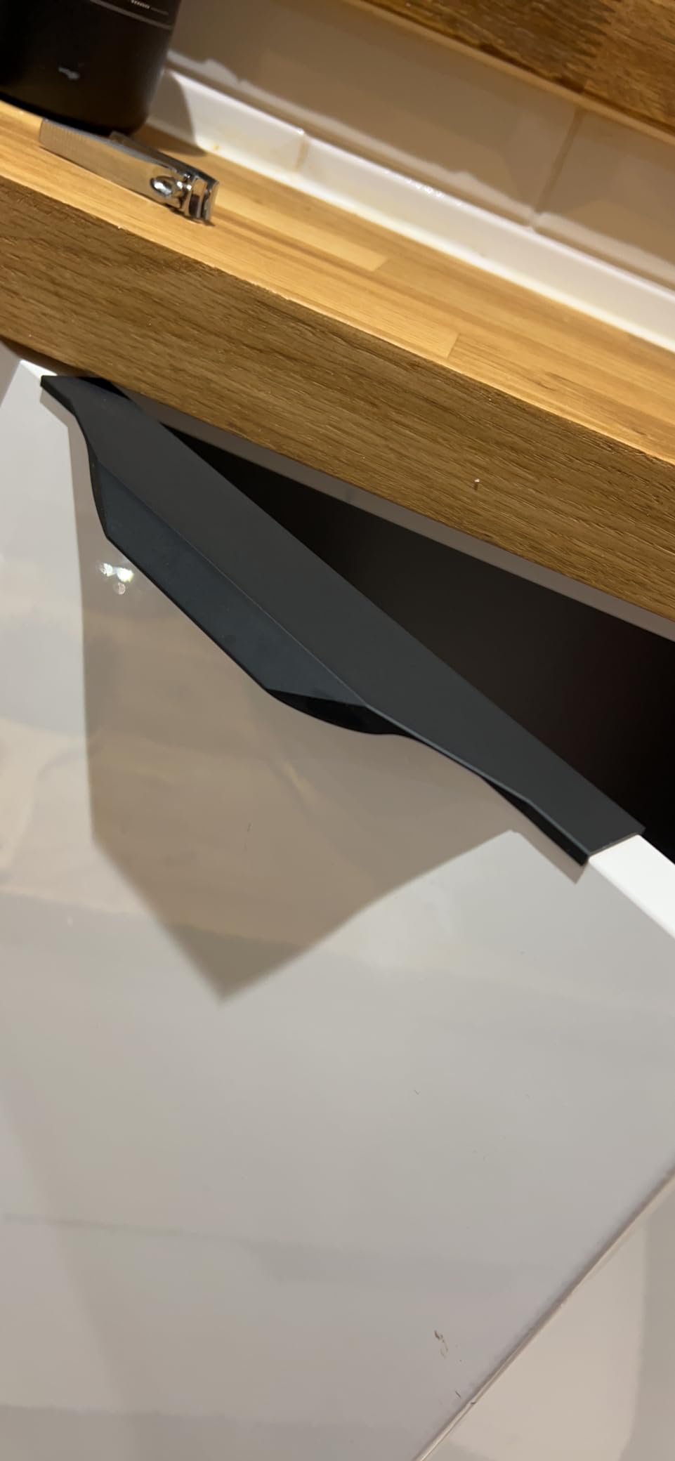 2 Pcs Aluminium Alloy Finger Edge Handle Cabinet Pull Handles Black ...