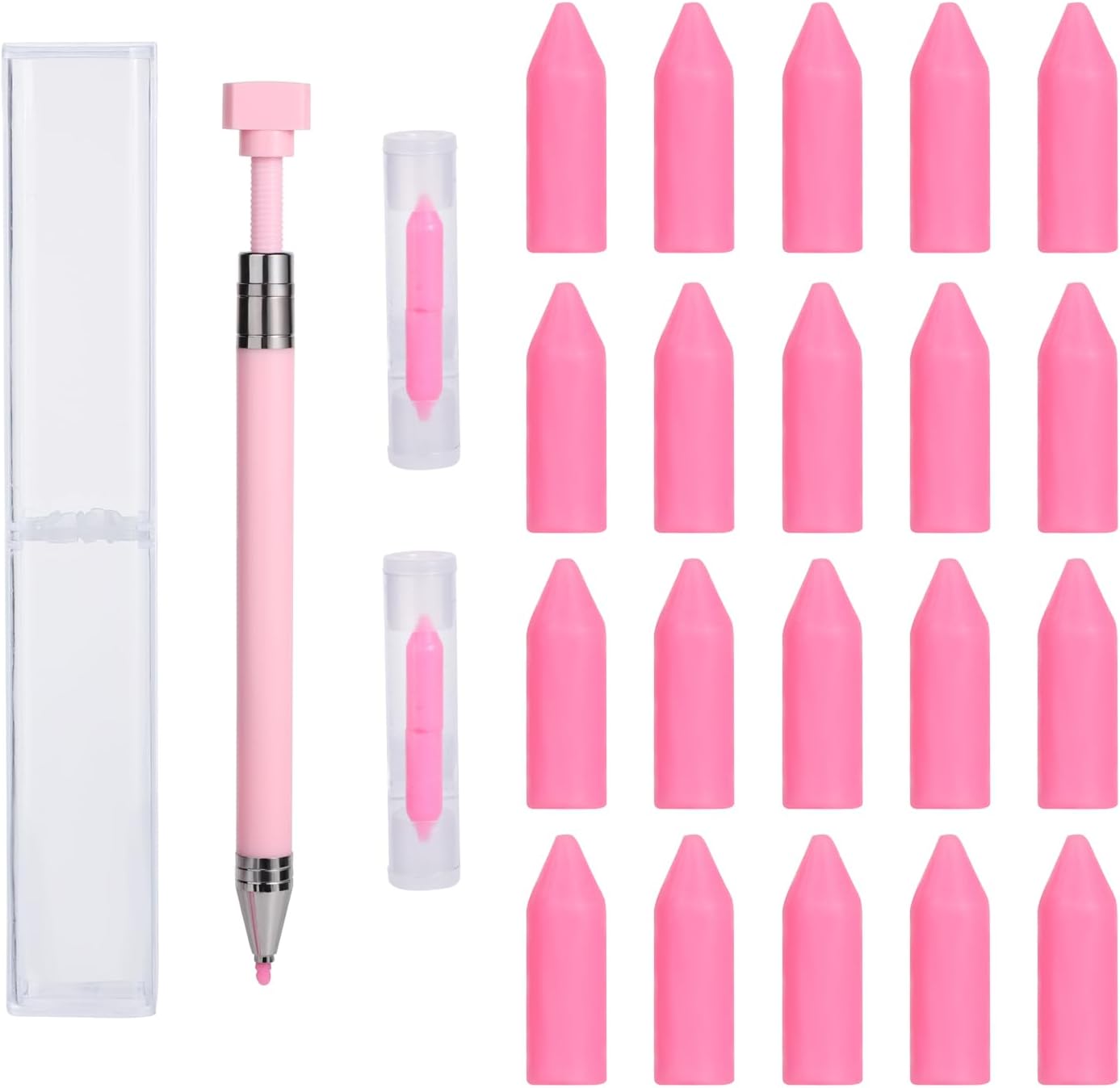 Diamond Painting Pen with 24pcs Wax, Refillable Wax Pen Rotating Glue ...