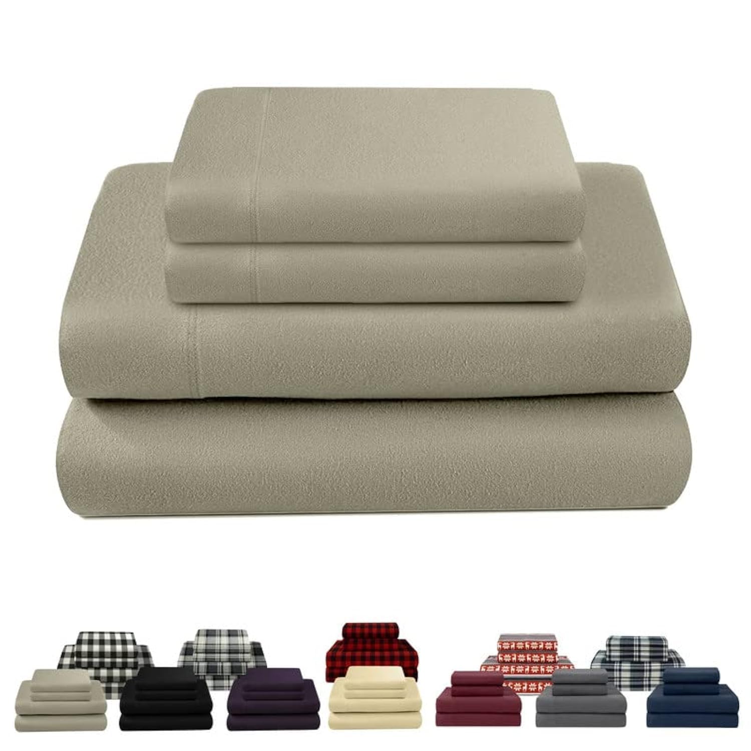 Amazon.com: Thread Count - 100% Cotton Double Brushed Flannel Sheet Set ...