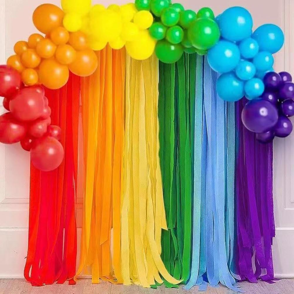 Party Streamers 6 Rolls Crepe Paper Streamers, Boriyuan 6 Colors ...