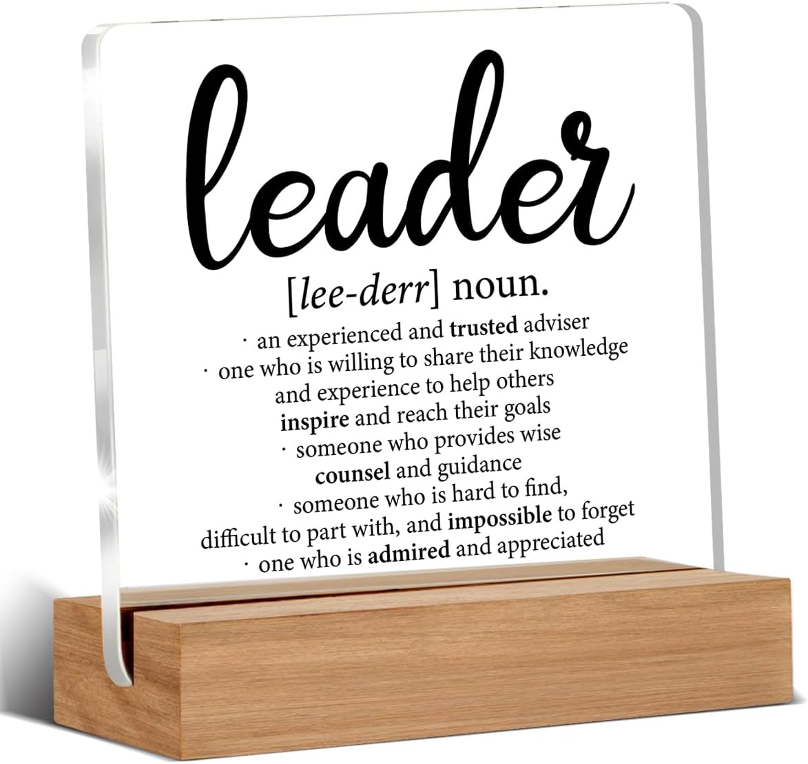 Amazon.com: Leader Gifts Great Leaders Quote Clear Desk Decorative Sign ...
