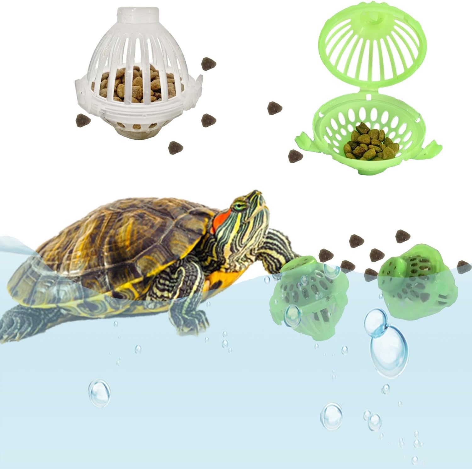 10PCS AquaTurtle Enrichment Toys for Aquatic Turtles, Including Feeder ...