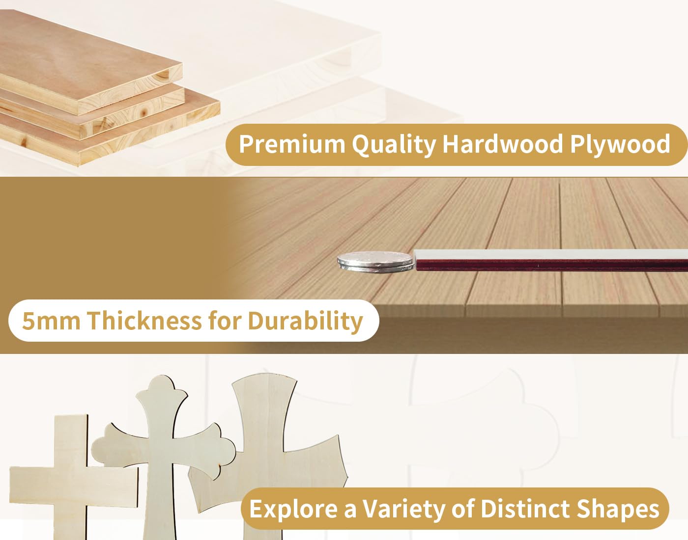 Snapklik.com : 3pcs Wooden Mosaic Base, Various Shapes Mosaic ...