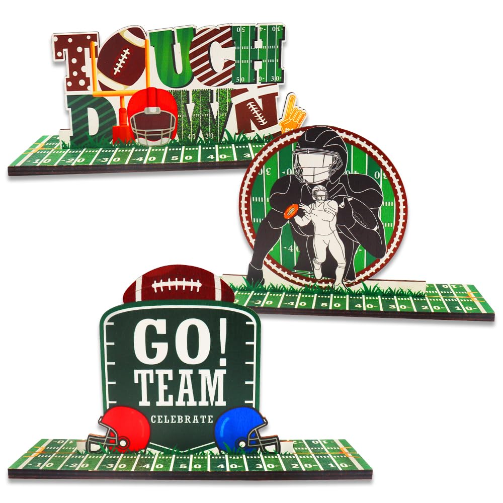 Amazon.com: Hying Football Wooden Centerpieces for Table, American ...