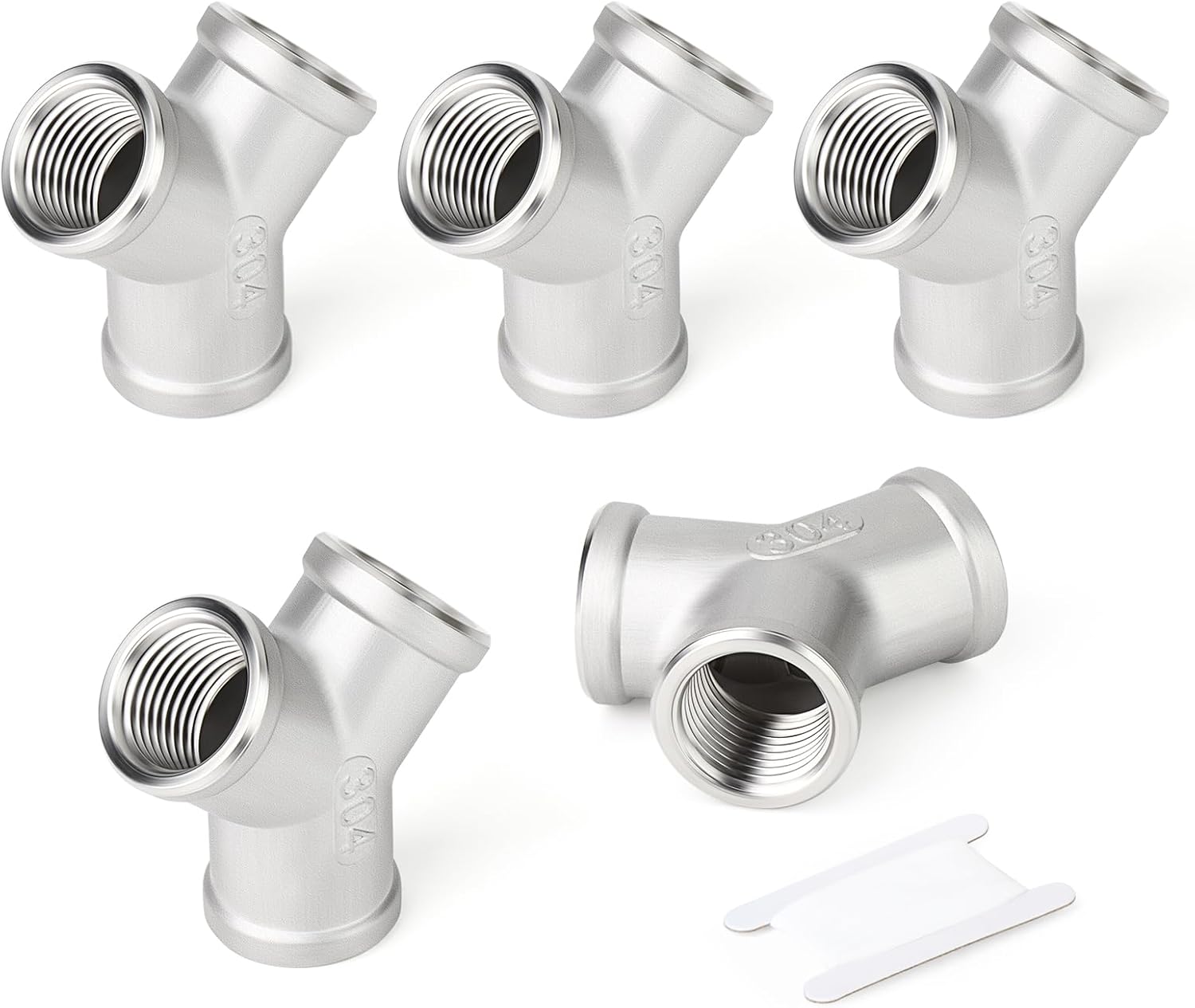 Amazon.com: TAISHER 5PCS 304 Stainless Steel Y Shape 3 way Pipe ...