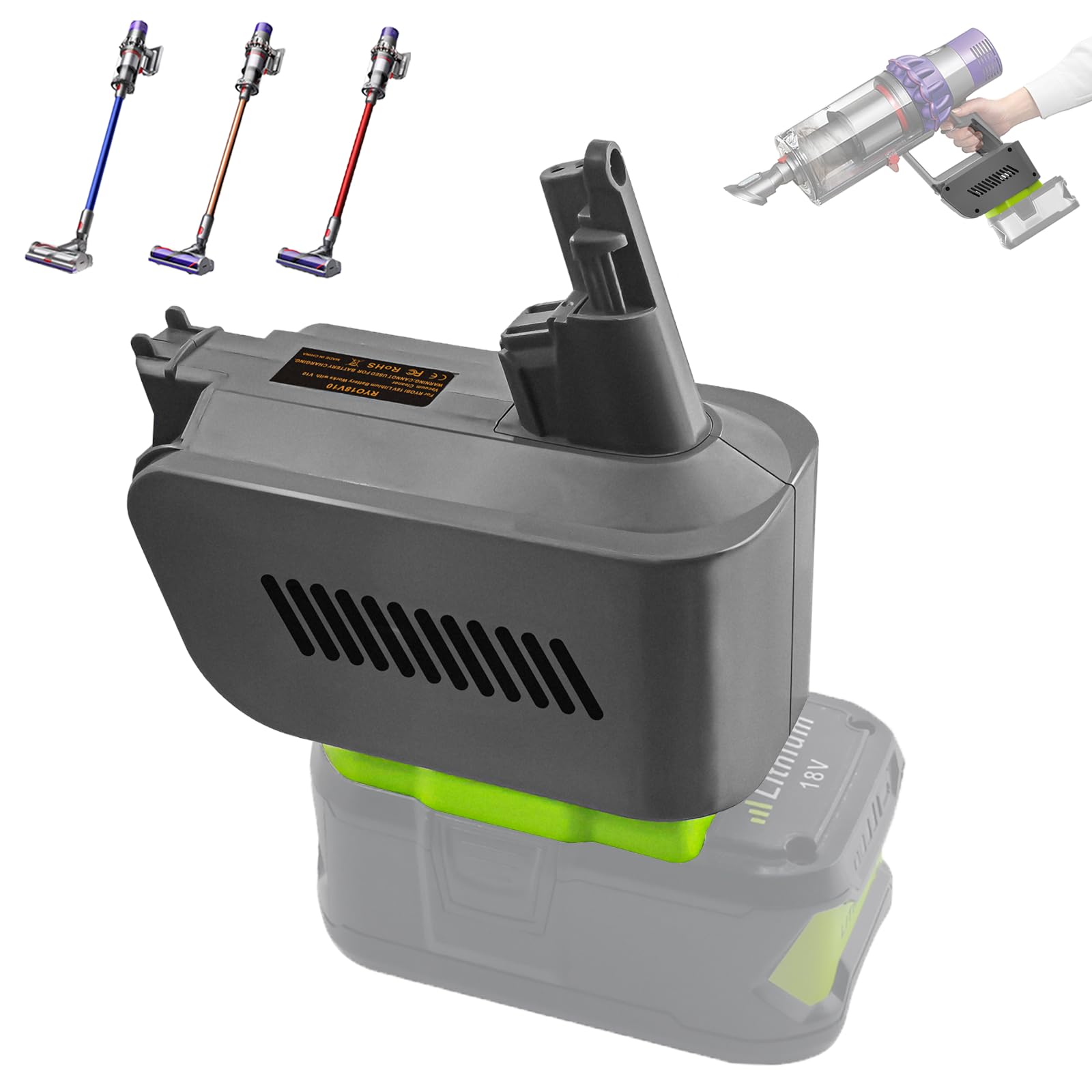 Amazon.com: JJXNDO V10 Adapter for Ryobi to for Dyson V10, Battery ...