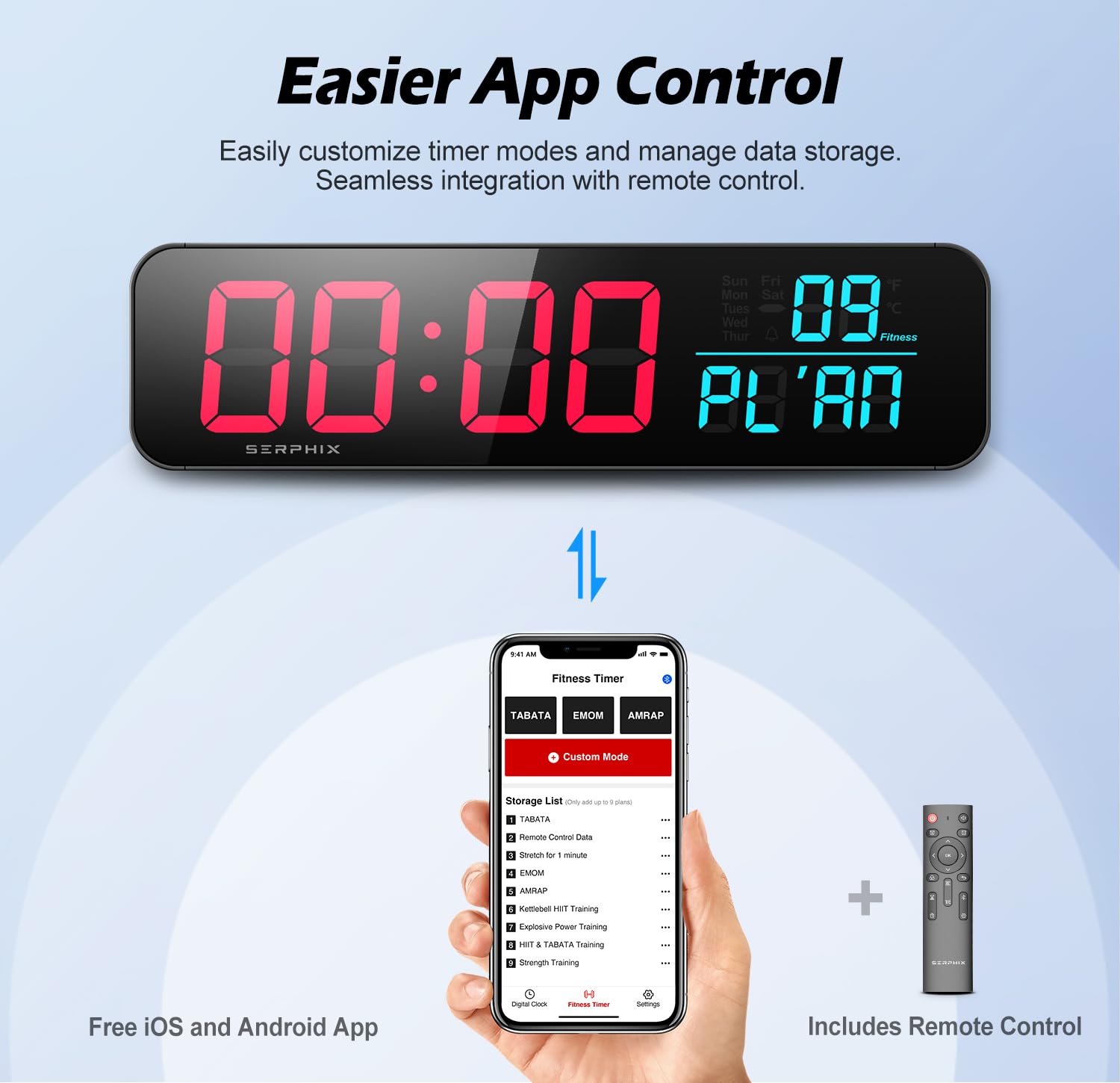 Snapklik.com : 15.2" Gym Timer, Customize LED Color, Voice Countdown ...