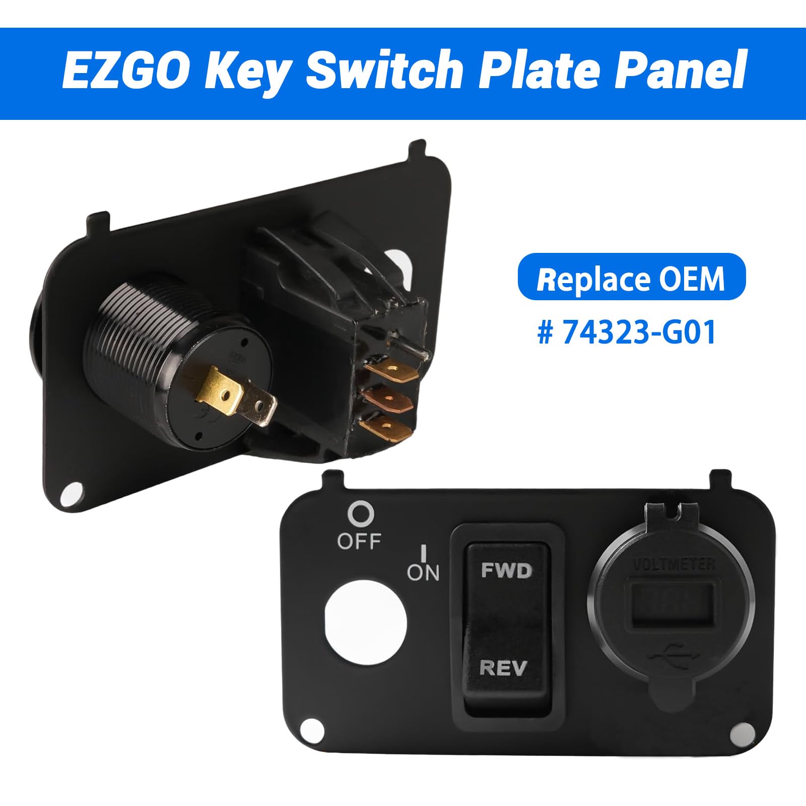 Snapklik.com : Golf Cart Key Switch Console Plate Panel For EZGO TXT ...