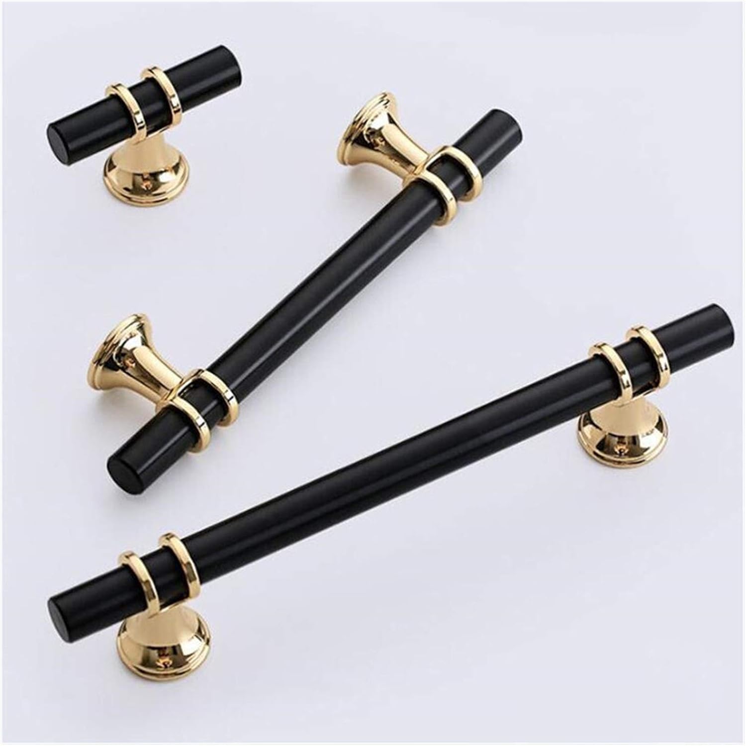 YXWXJ Simple Gold Black Zinc Alloy Push Button Door Handle Set for ...