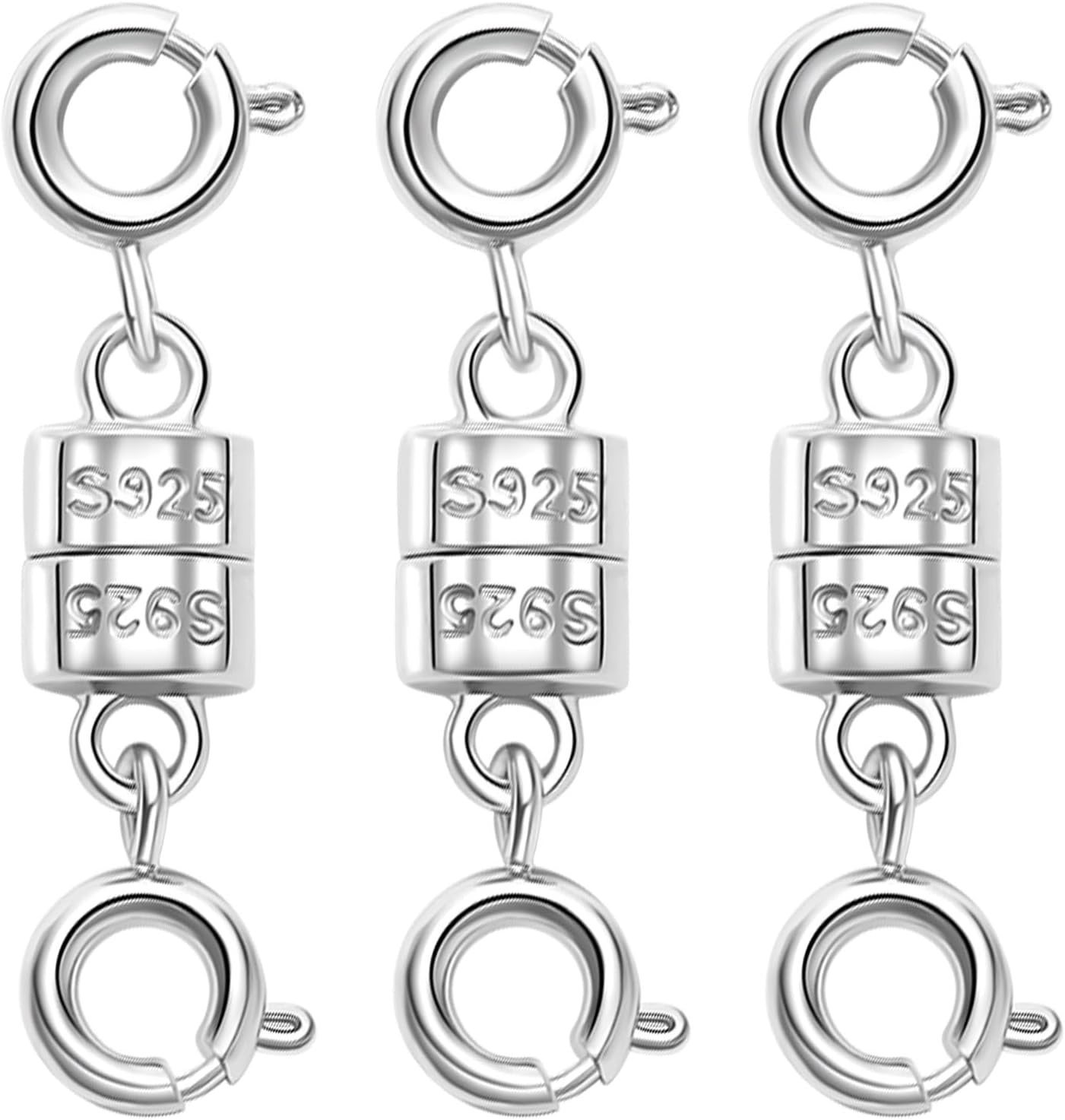 Amazon.com: S925 Sterling Silver Magnetic Necklace Clasps and Closures ...