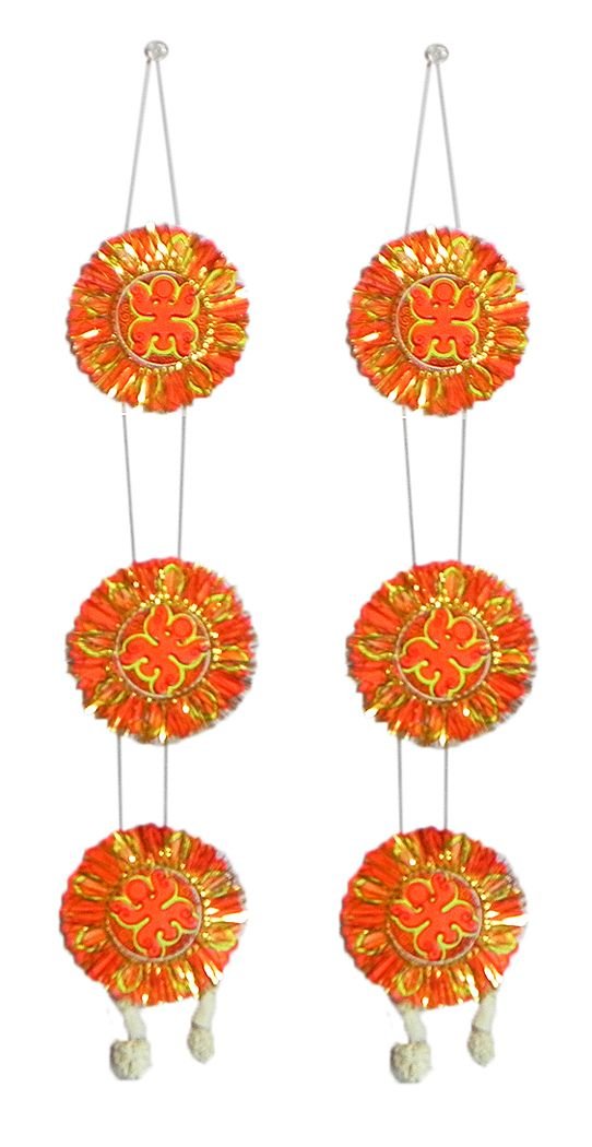 Buy DollsofIndia 2 Red with Saffron Paper Chandmala to Hang from ...