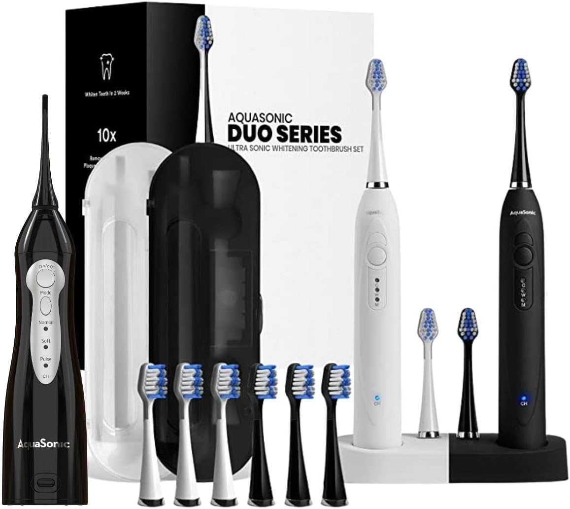 Amazon.com: Aquasonic Duo Electric Toothbrush Aqua Flosser : Health ...