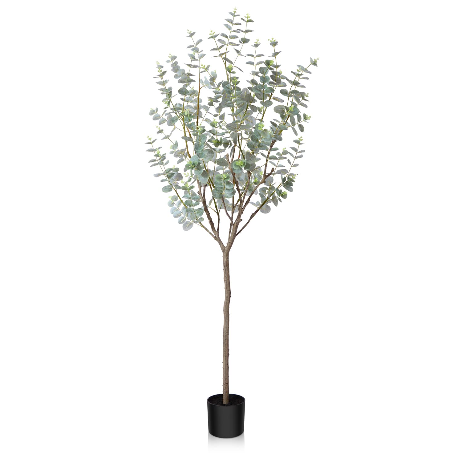 LOMANTO Artificial Eucalyptus Tree 5Ft Faux Eucalyptus Plant in Pot Fake Tree for Home Decor ...