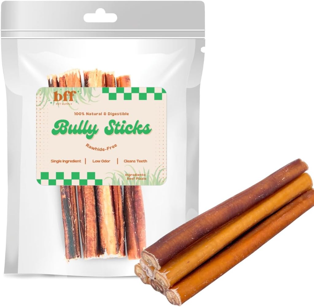 Amazon.com : BFF Pet Supply Natural Bully Sticks - 6" Chew Sticks for ...
