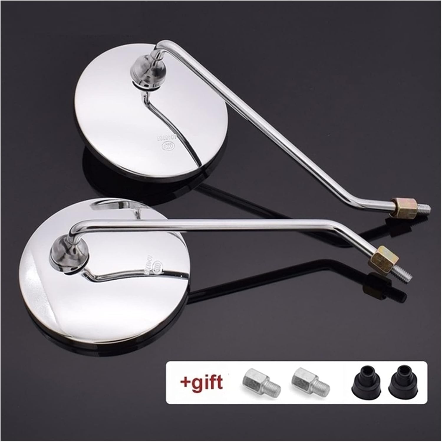Mirror Motorcycle Round Back View Mirror Moped Side Mirror 8mm 10mm For ...