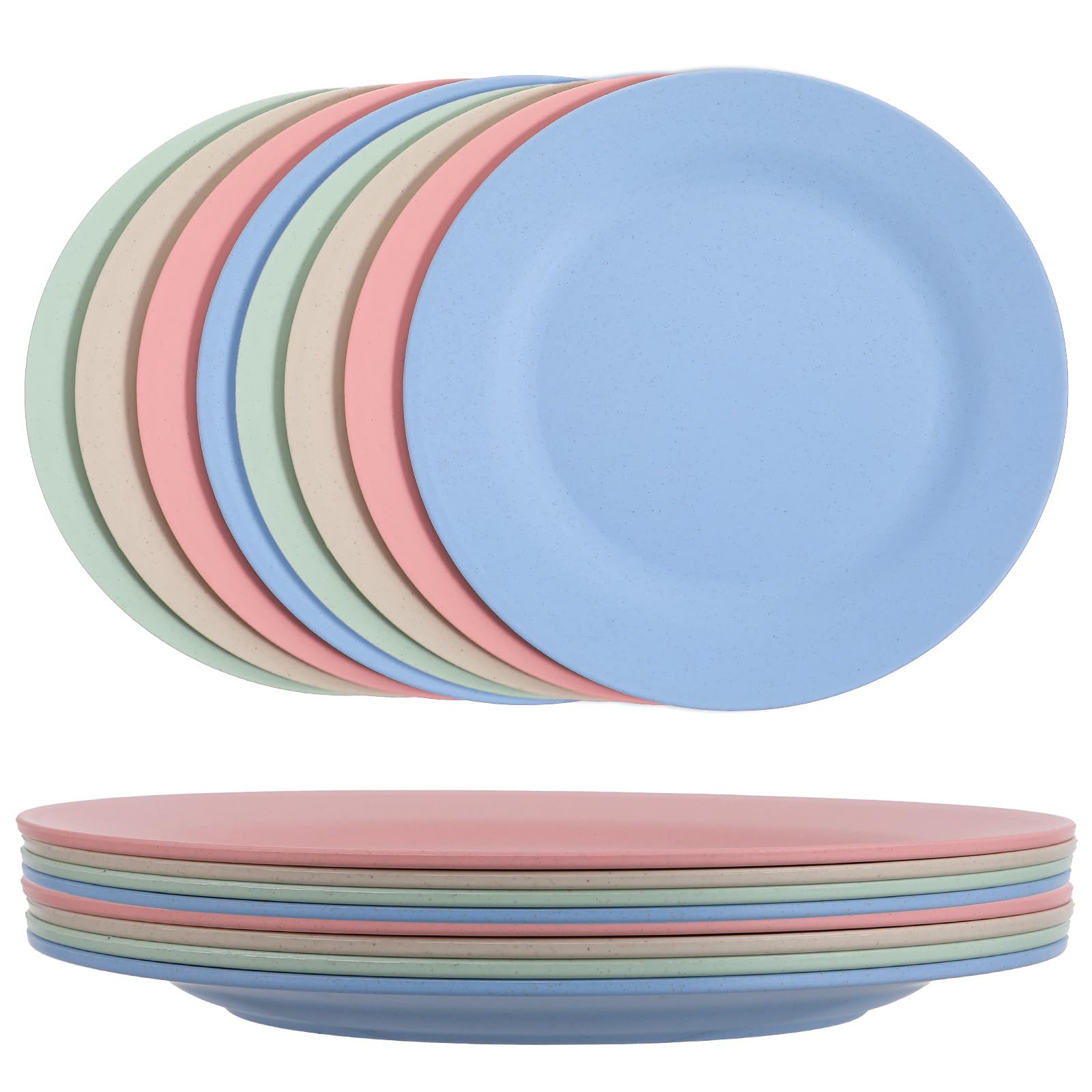 Amazon.com | mekueeex 10 Inch Wheat Straw Dinner Plates, 8 Pack ...
