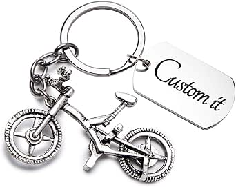 Fanery Sue Personalized Bike Key Tag Custom Name Keychain 3D Bike ...