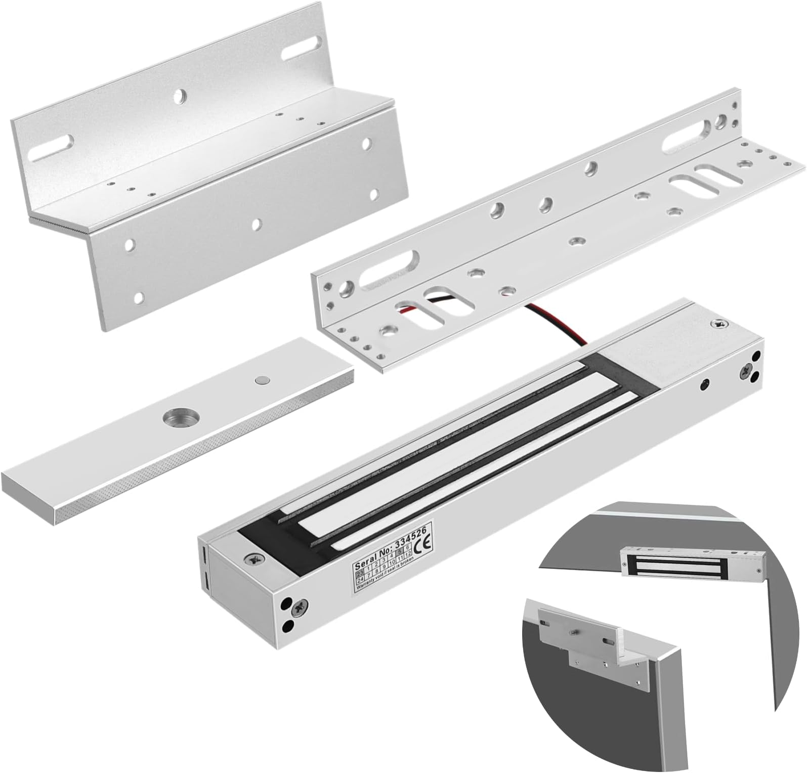 FUZADEL 12V Electromagnetic Lock 600LB Magnetic Door Locks for Double ...