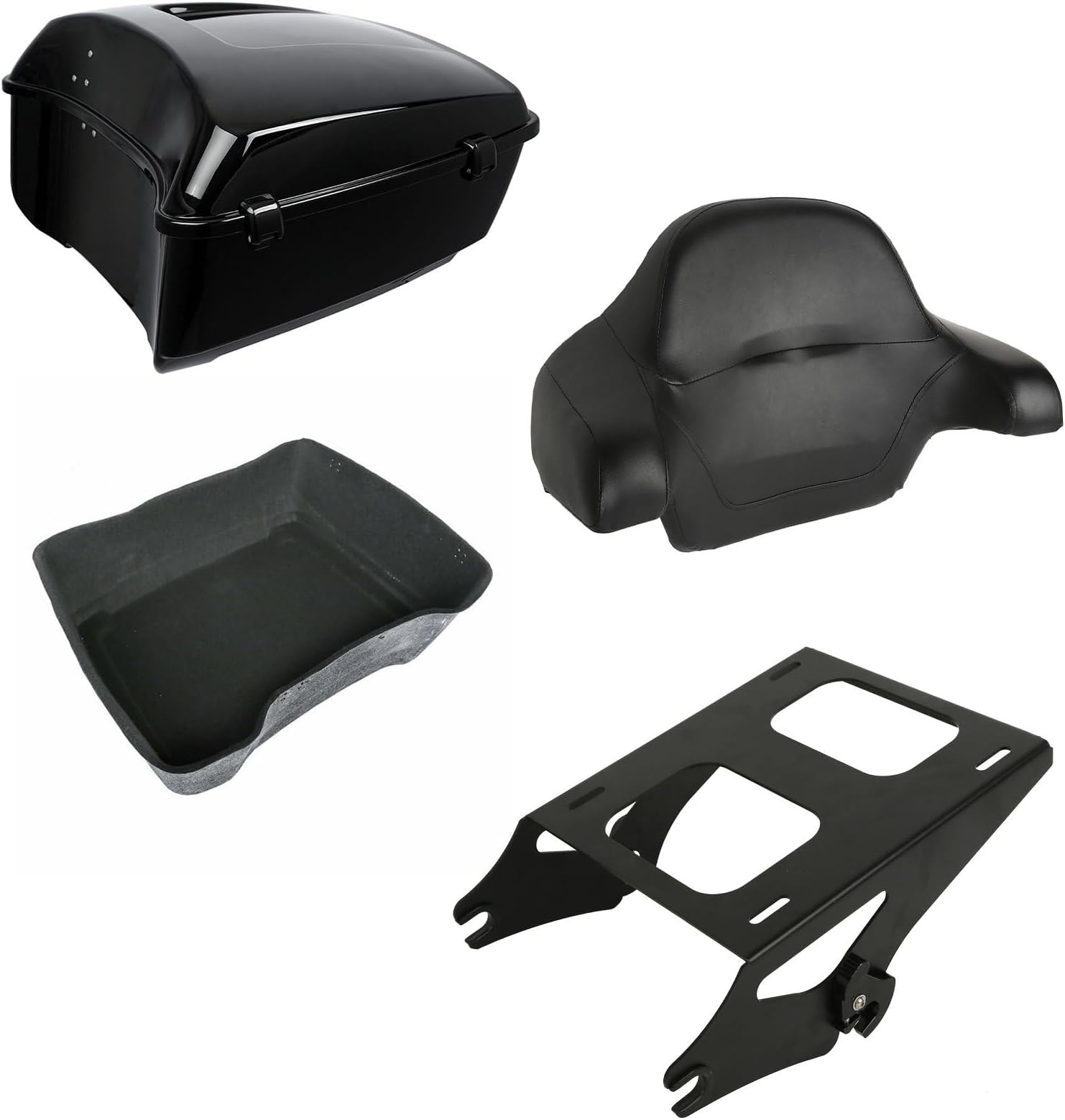 Amazon.com: XMTMOTO Vivid Black King Tour pack Kit, Tour pack+Luggage ...