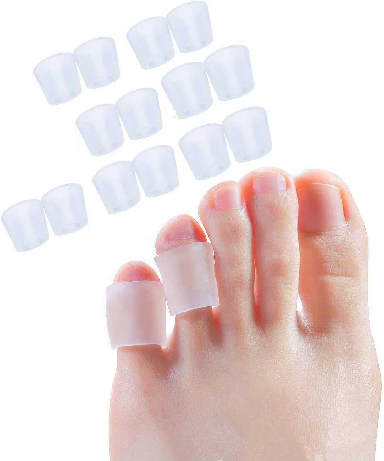 Gel Zehenschutz Fingerschutz Zehenkappen, 12 Stück Zehenspreizer ...