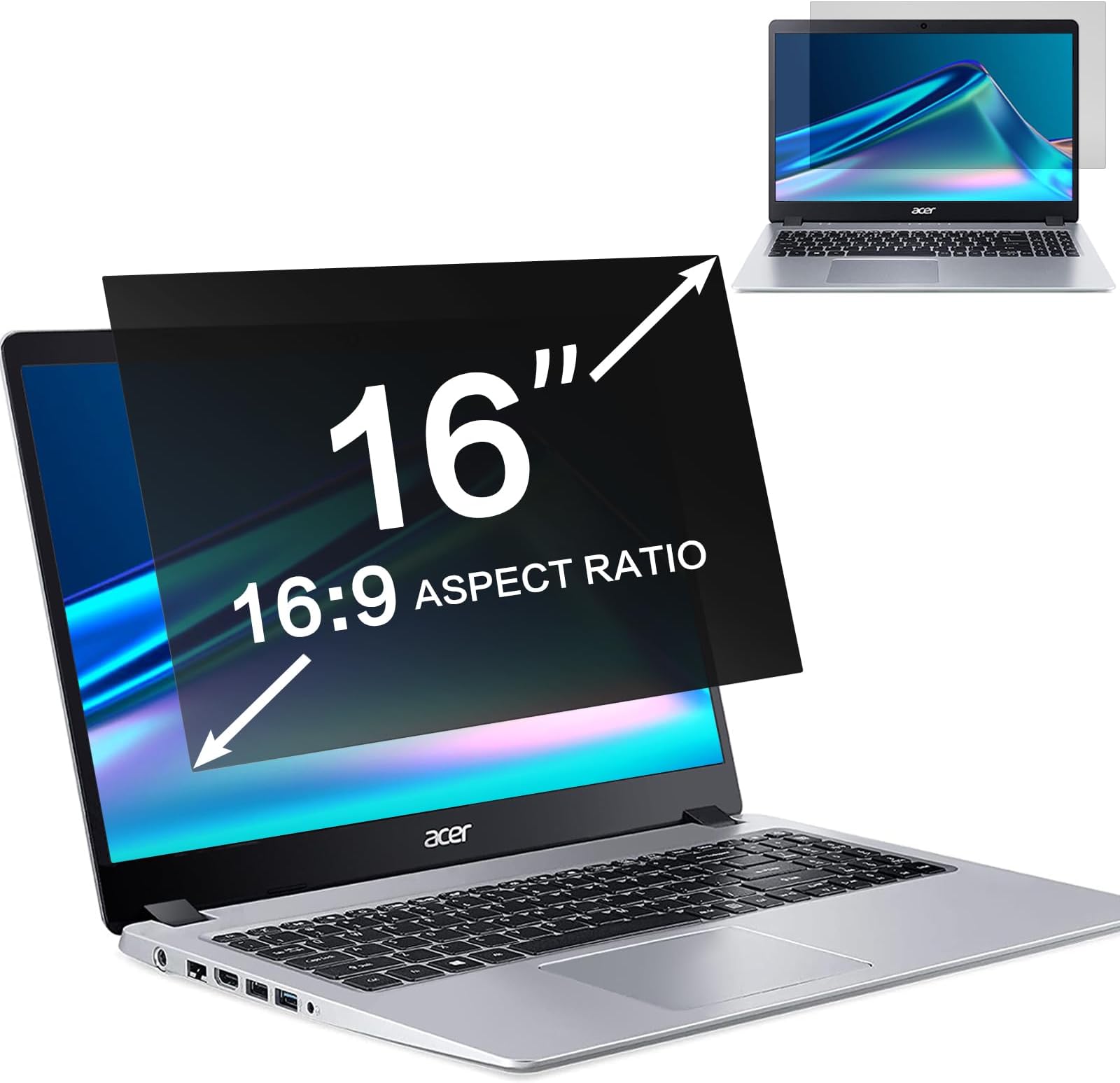 Amazon.com: ZOEGAA 16 Inch Laptop Privacy Screen Filter for 16:9 ...