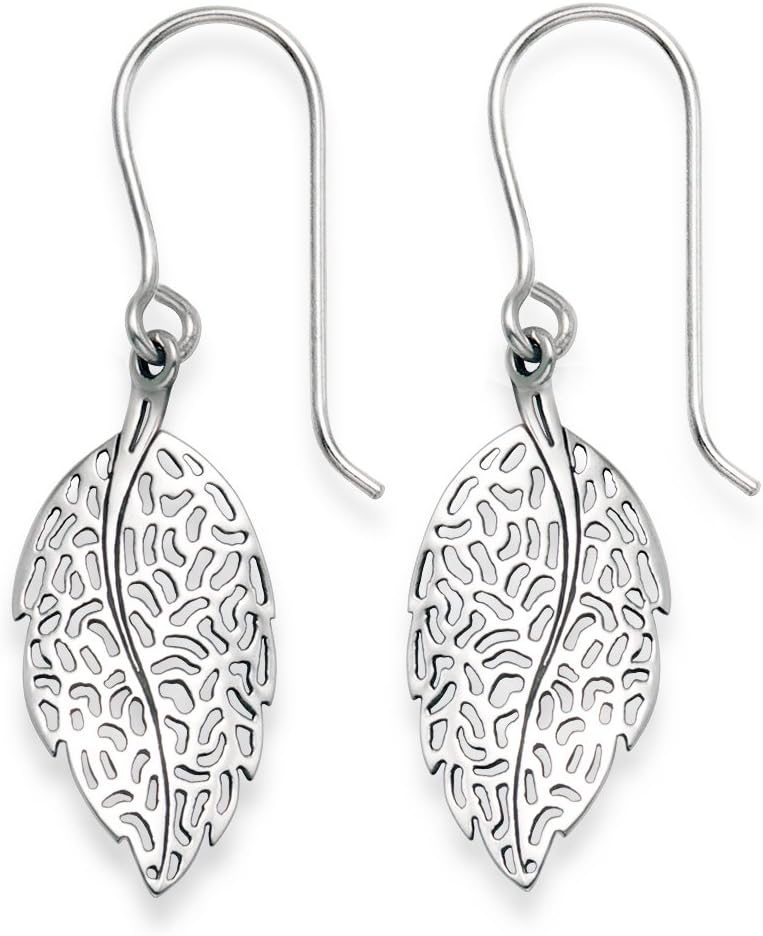 Heather Needham GENUINE 925 SILVER - Sterling Silver Leaf drop earrings ...