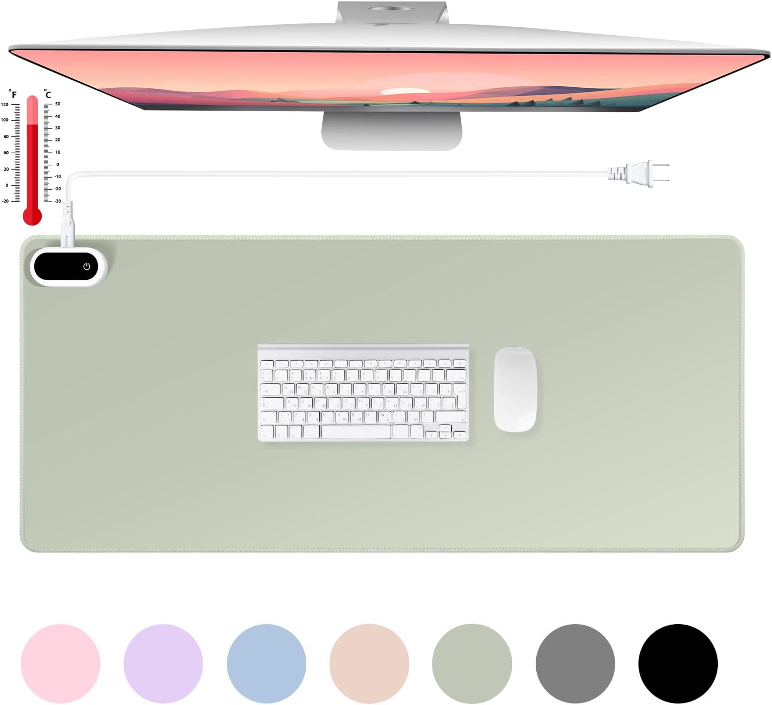 Amazon.com : FKWin Heated Desk Pad, PU Leather Large Heated Mouse Pad ...