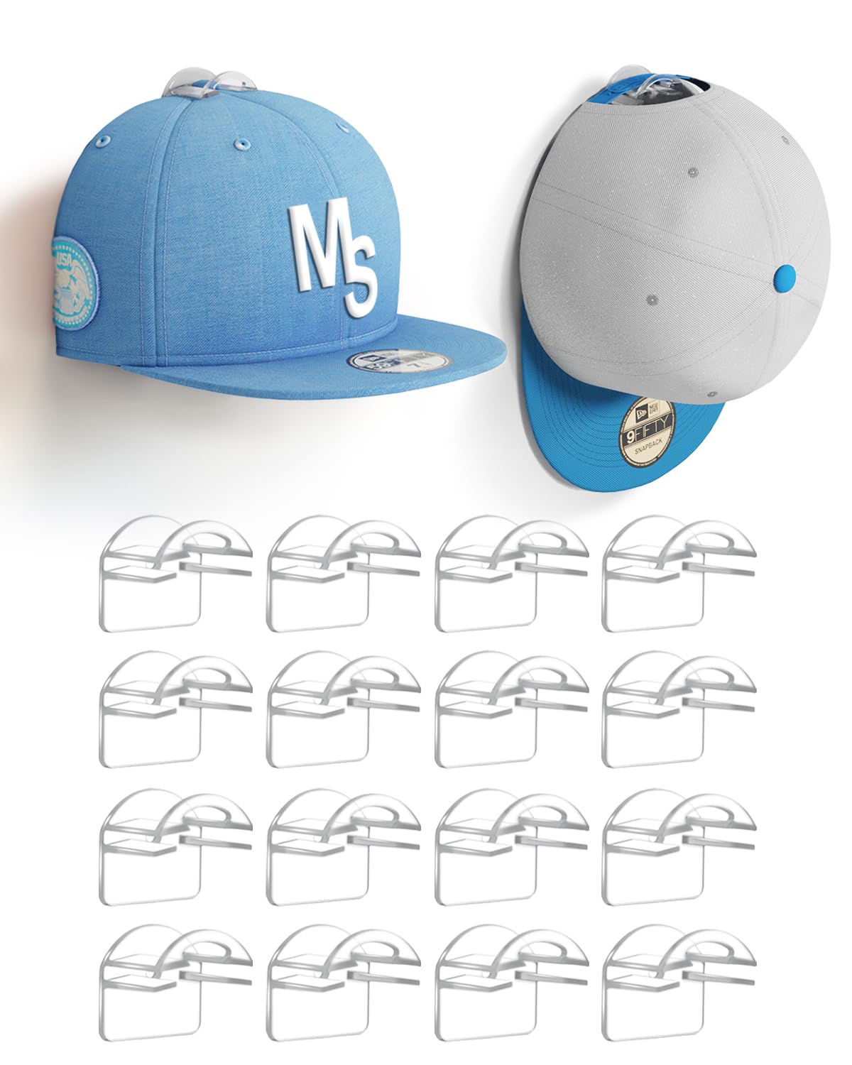 Amazon.com: Adhesive Hat Hooks for Wall, Baseball Caps Strong Holdr ...