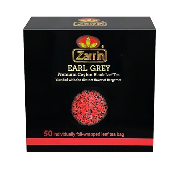 Amazon.com : Zarrin - Earl Grey Premium Ceylon Black Leaf Tea, 50 Foil ...