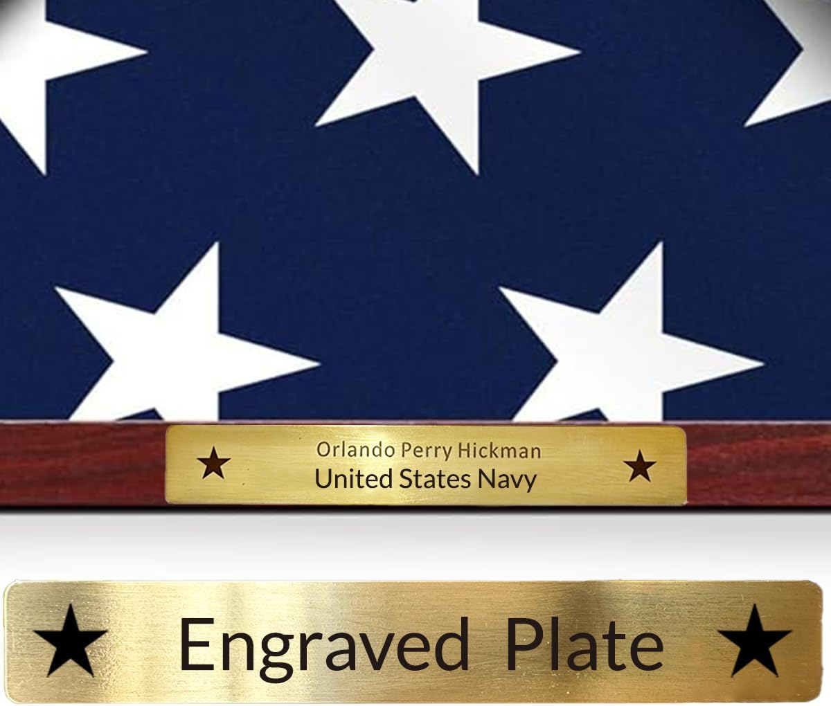 Amazon.com: Flag Case Engraved Brass Plate - Veteran Memorial Plaque ...