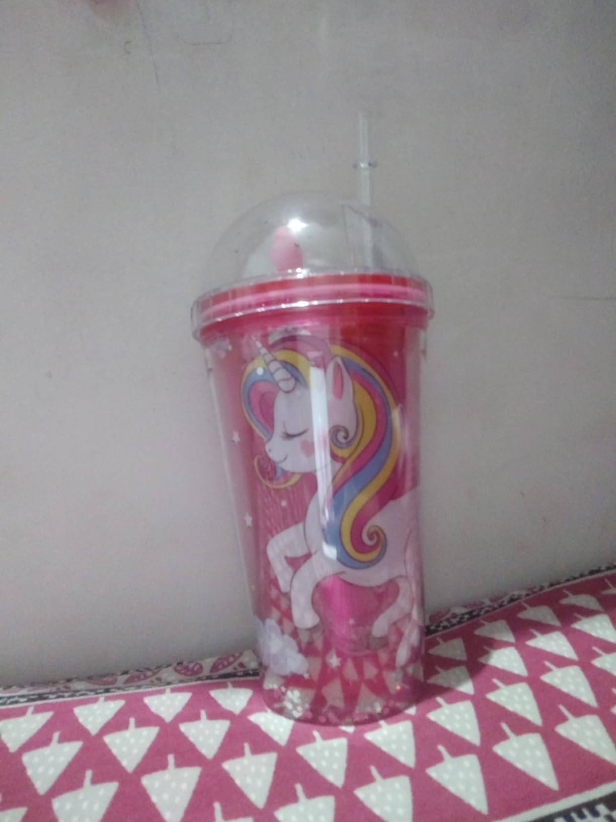 YBN Unicorn Sipper Water Bottler Sipper Glass with Straw for Girls ...