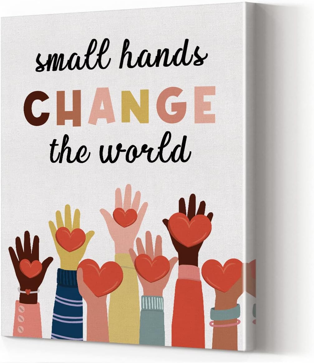 Amazon.com: Change The World Diversity Print Canvas Wall Art Poster ...