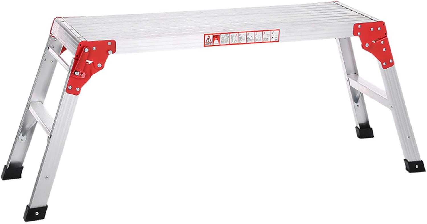 Buy IKAYAA Folding Aluminum Work Platform Working Bench Step Ladder ...