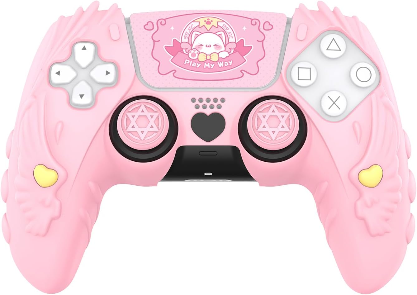Amazon.com: GeekShare Cute Cat Paw PS5 Controller Skin Set,Anti-Slip ...