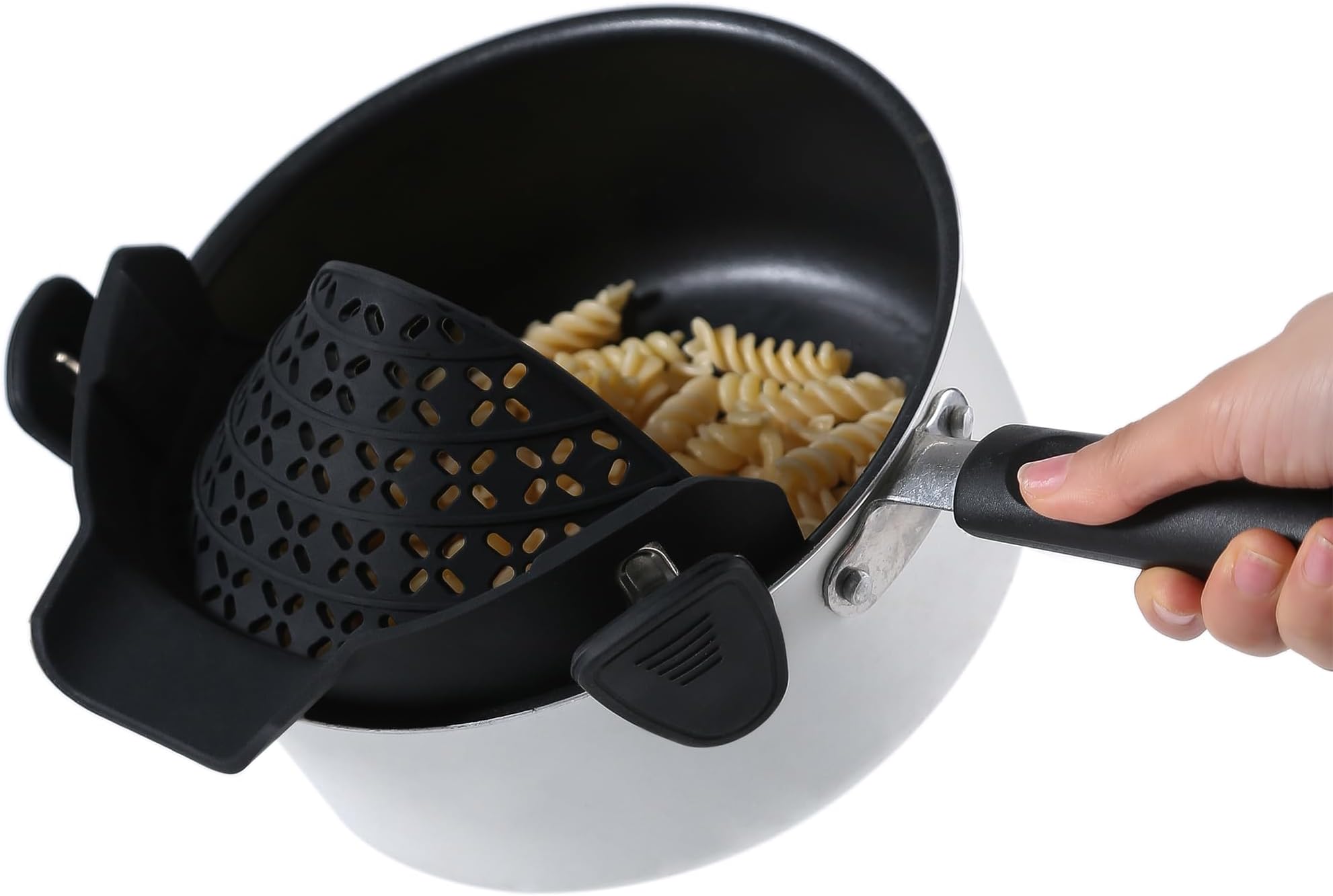 Amazon.com: Perfect Pasta Pal Clip-on Strainer for Pots - Silicone ...