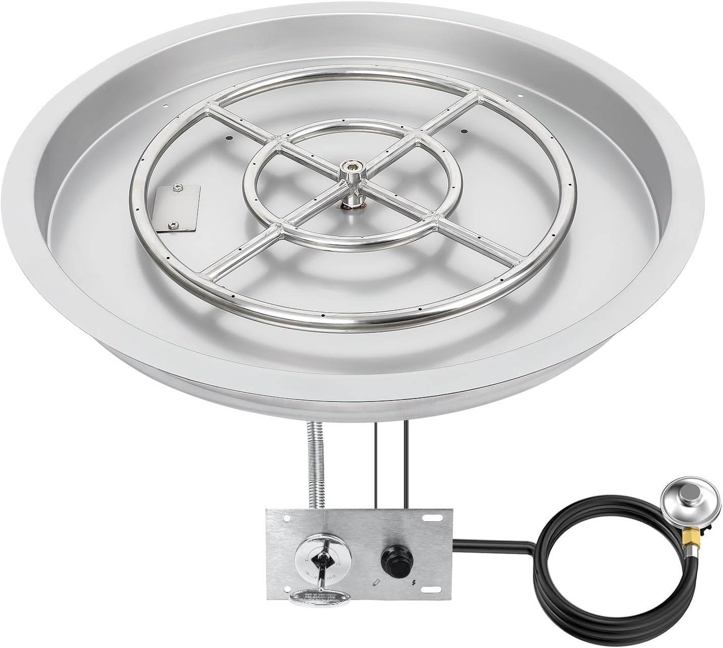 Amazon.com: 25" Stainless Steel Fire Pit Pan, Drop-in Fire Pit Pan with ...