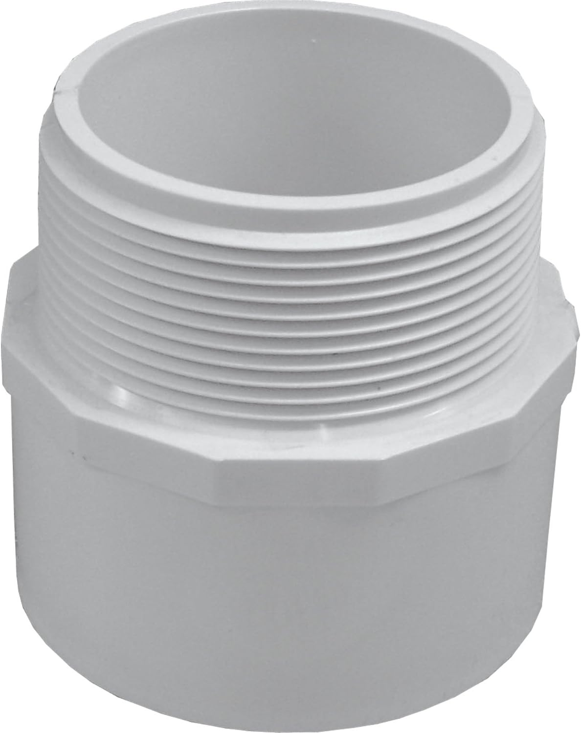 PVC Male Adapter 4 Inch (1-Pack), Pipe Fittings (Socket x Male Pipe ...