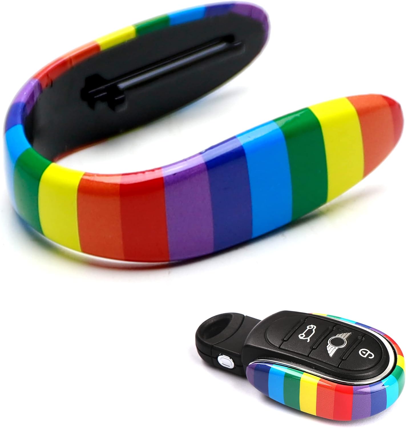 Amazon.com: iJDMTOY Slim Size U-Shape Ray Color Stripes Pattern Style ...