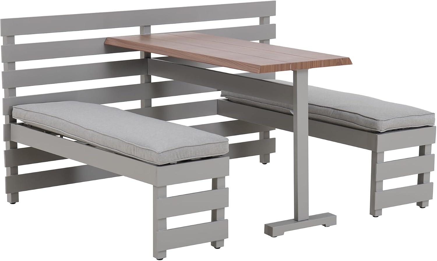 Sunjoy Outdoor Integrated Metal Dining Set, Removable Cushions & Steel ...