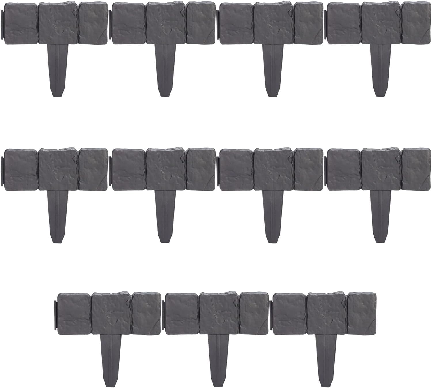 Cobble Stone Effect Garden Edging Dark Grey Garden Edging Easy Fit ...