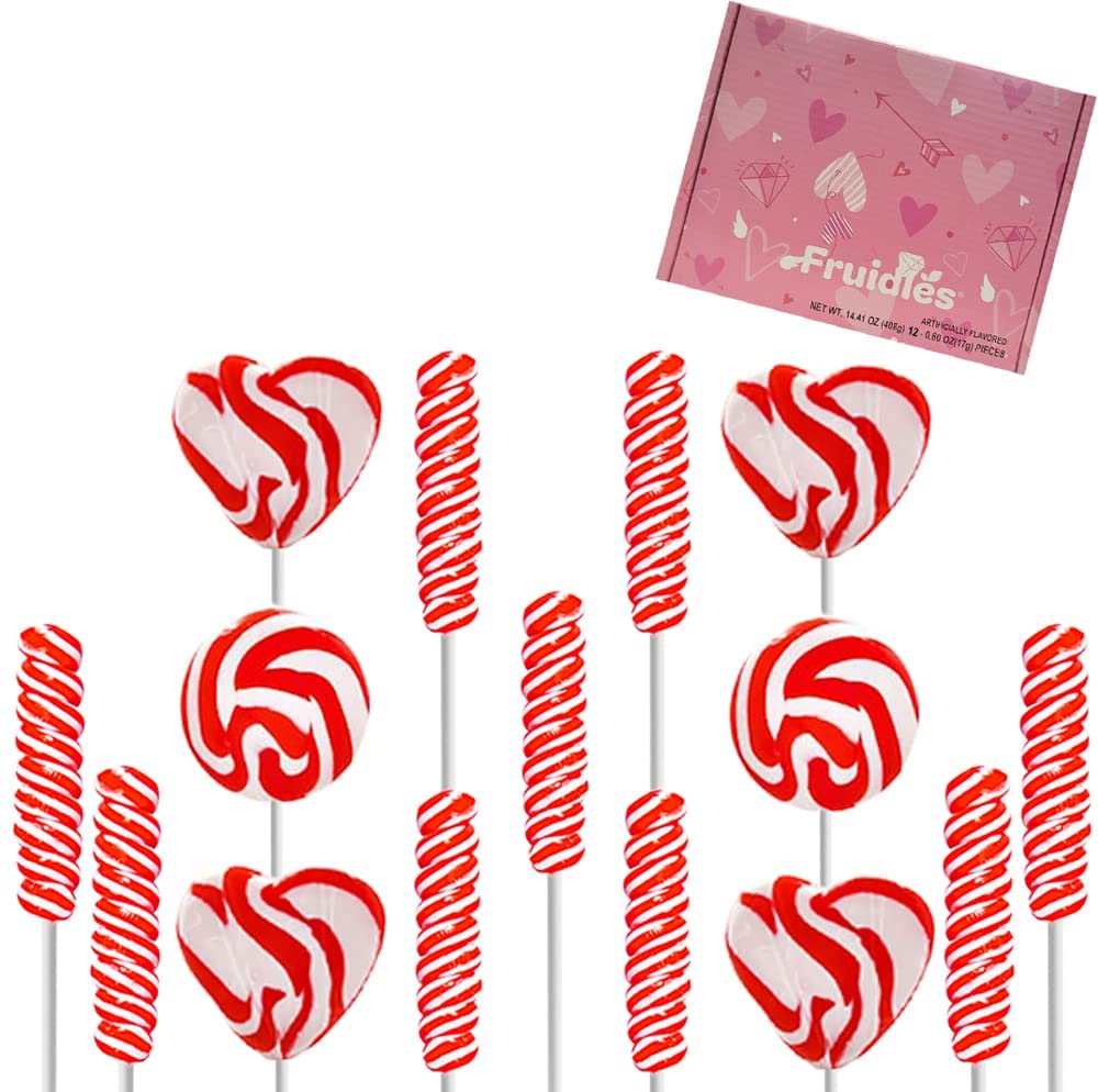 Amazon.com : Fruidles Valentine's Day Twist and Swirl Lollipop Candy ...
