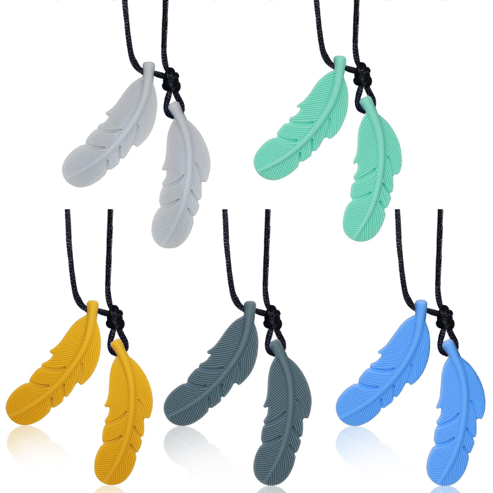 Amazon.com: Chew Necklaces for Sensory Kids, Silicone Feather Sensory ...
