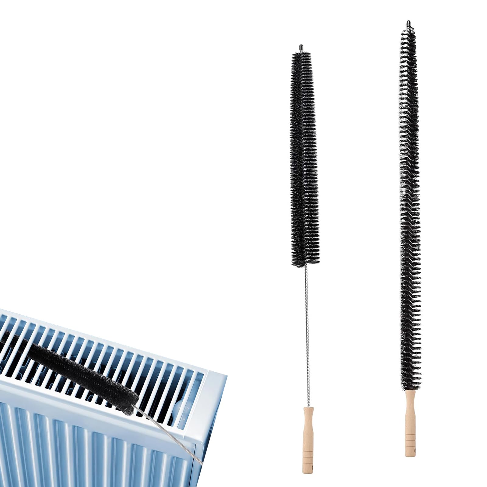 2 Pack Radiator Cleaner Brush Radiator Brush Flexible Soft Long Radiator Brushes for Cleaning ...