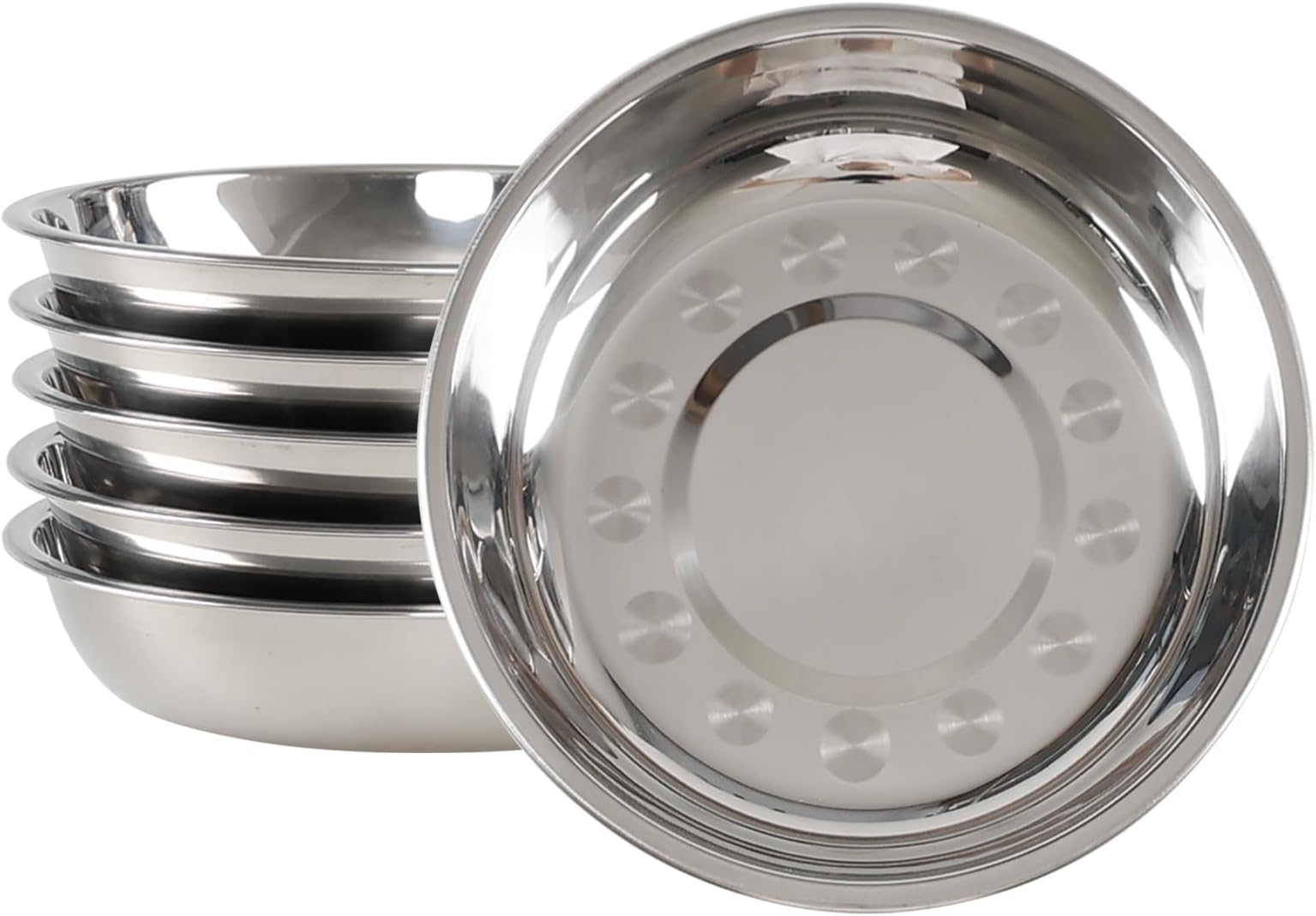 Amazon.com | Eagrye 4-Pack Stainless Steel Dinner Plates Dish, Round ...